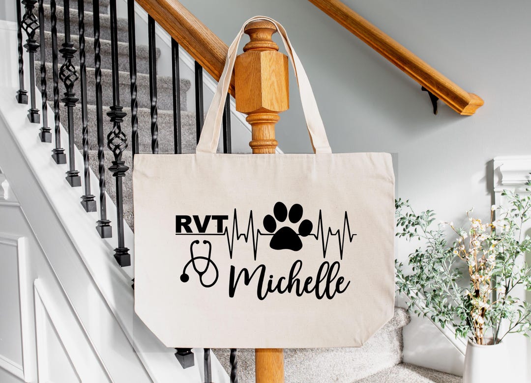 Custom RVT Tote Bag, Registered Veterinary Technician Bag, RVT Bag ...
