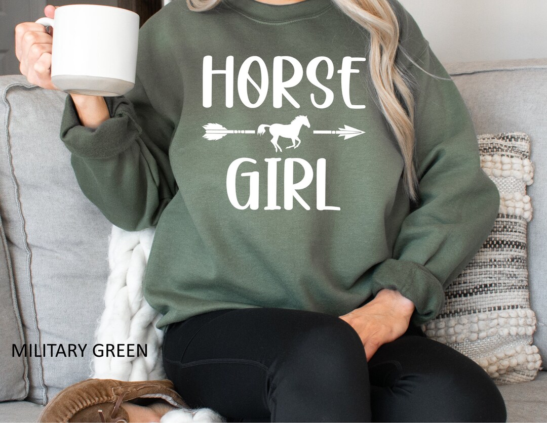 Horse Girl Sweatshirt, Cute Horse Girl Sweatshirt, Horse Girl Party ...