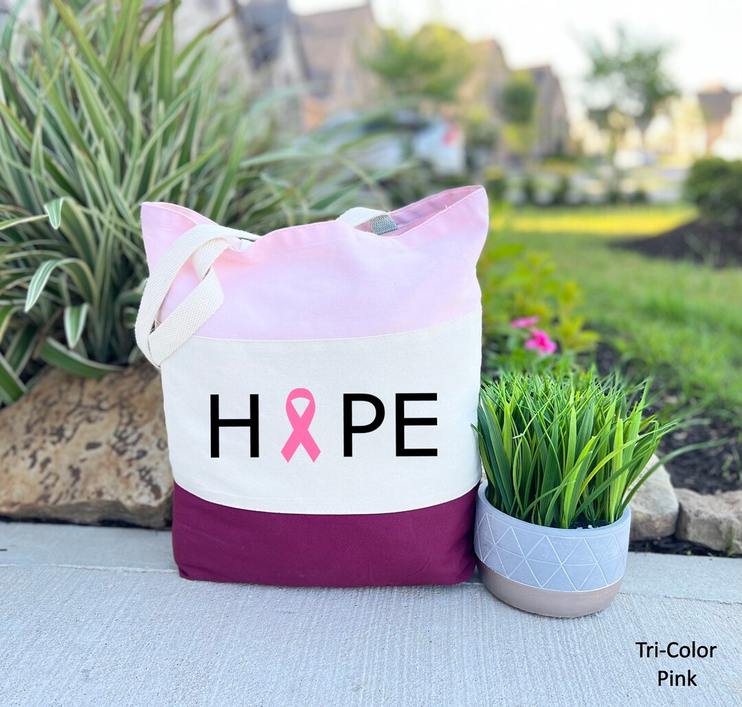 Pink Ribbon Hope Tote Bag, Breast Cancer Tote Bag, Breast Cancer ...
