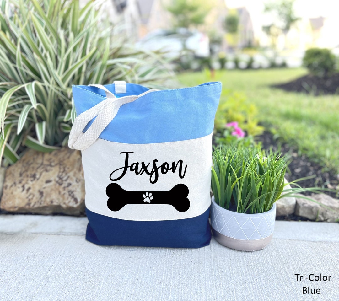 Dog Bone Personalized Tote Bag, Custom Dog Bag, Dog Paw Tote Bag ,great ...