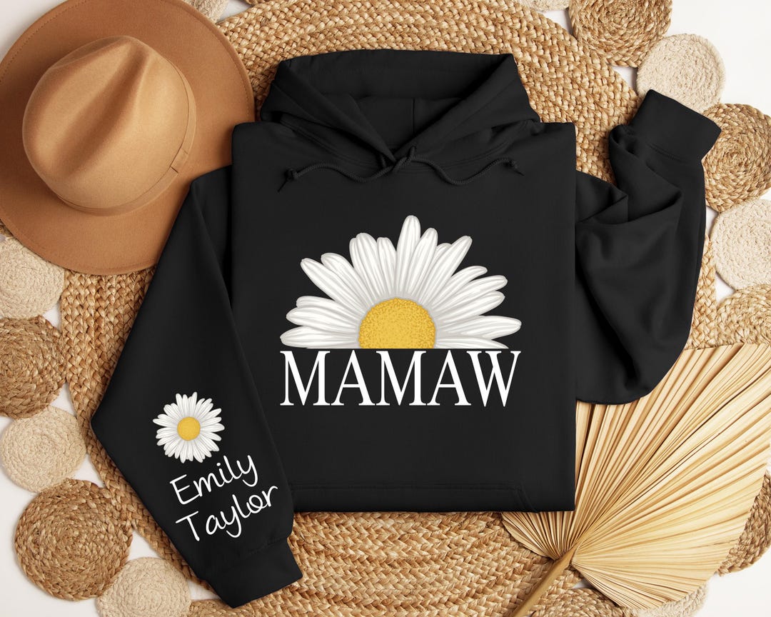 Custom Mamaw Hoodie, Mamaw Sweatshirt With Kid Names on Sleeve, Gift ...