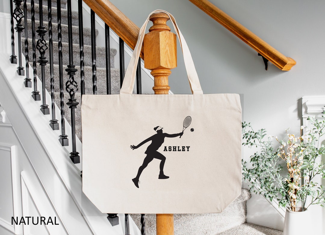 Personalized Tennis Tote Bag With Zipper, Tennis Racquet Tote Bag ...