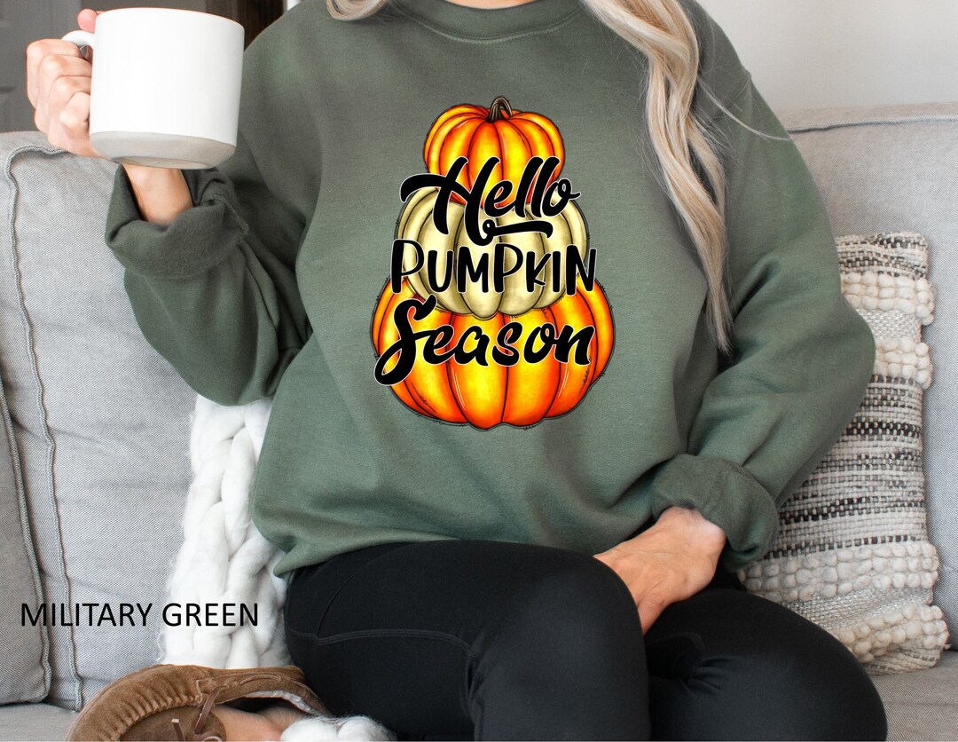 Hello Pumpkin Season Sweatshirt, Pumpkins Sweater, Fall Season Pullover ...