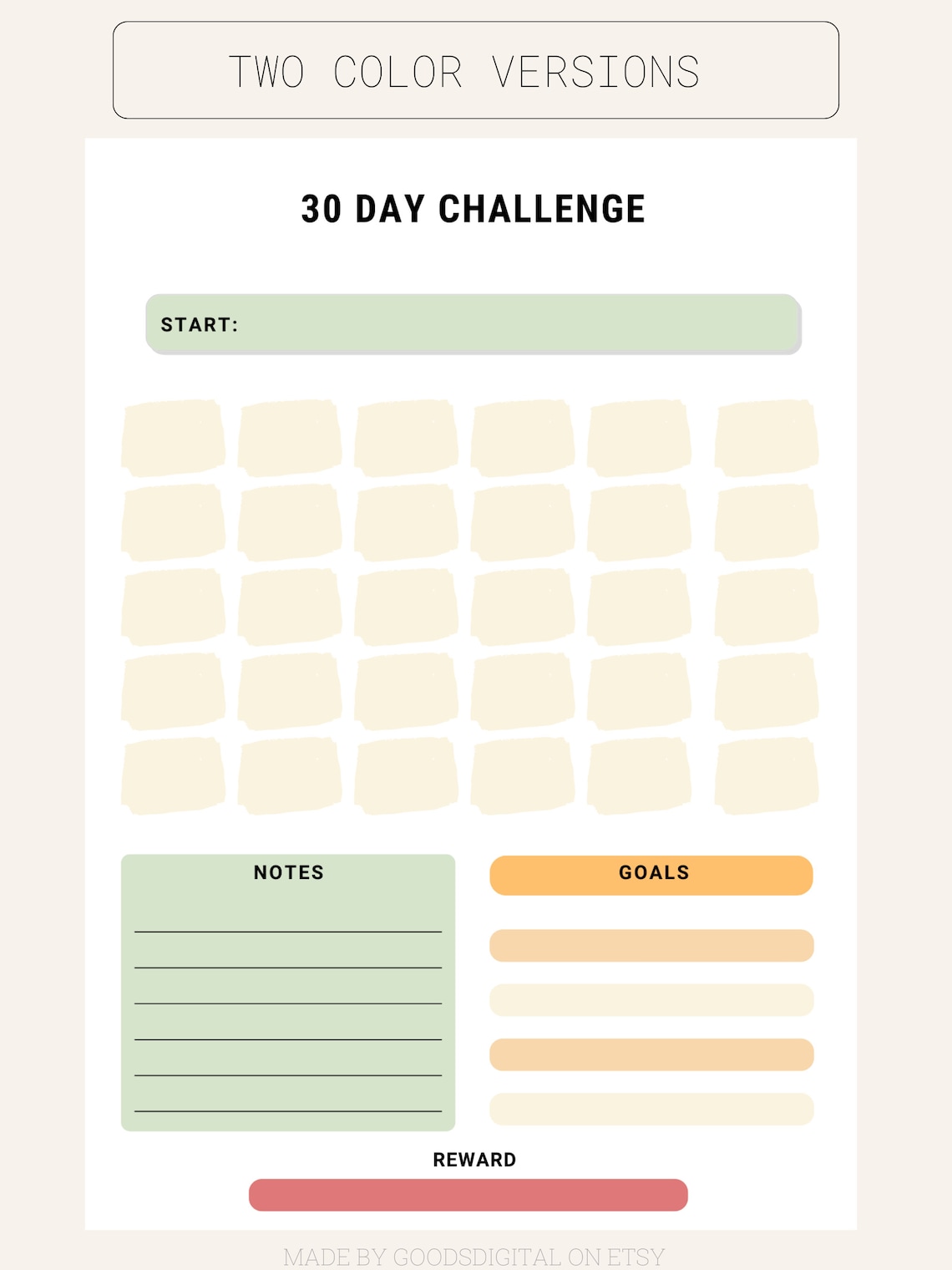 30 Day Challenge Progress and Habit Tracker A4/A5 Printable - Etsy