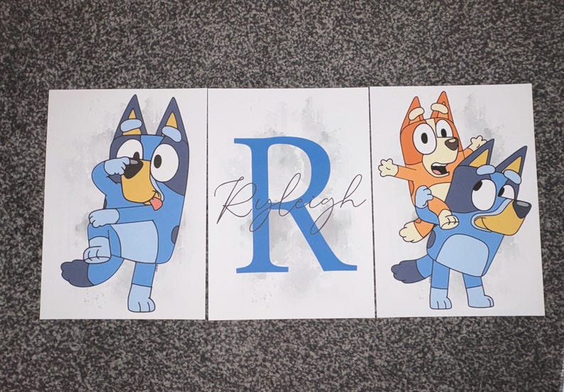 Set of 3 A4 A3 Bluey Bedroom Prints - Etsy