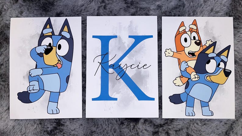 Set of 3 A4 A3 Bluey Bedroom Prints - Etsy Australia