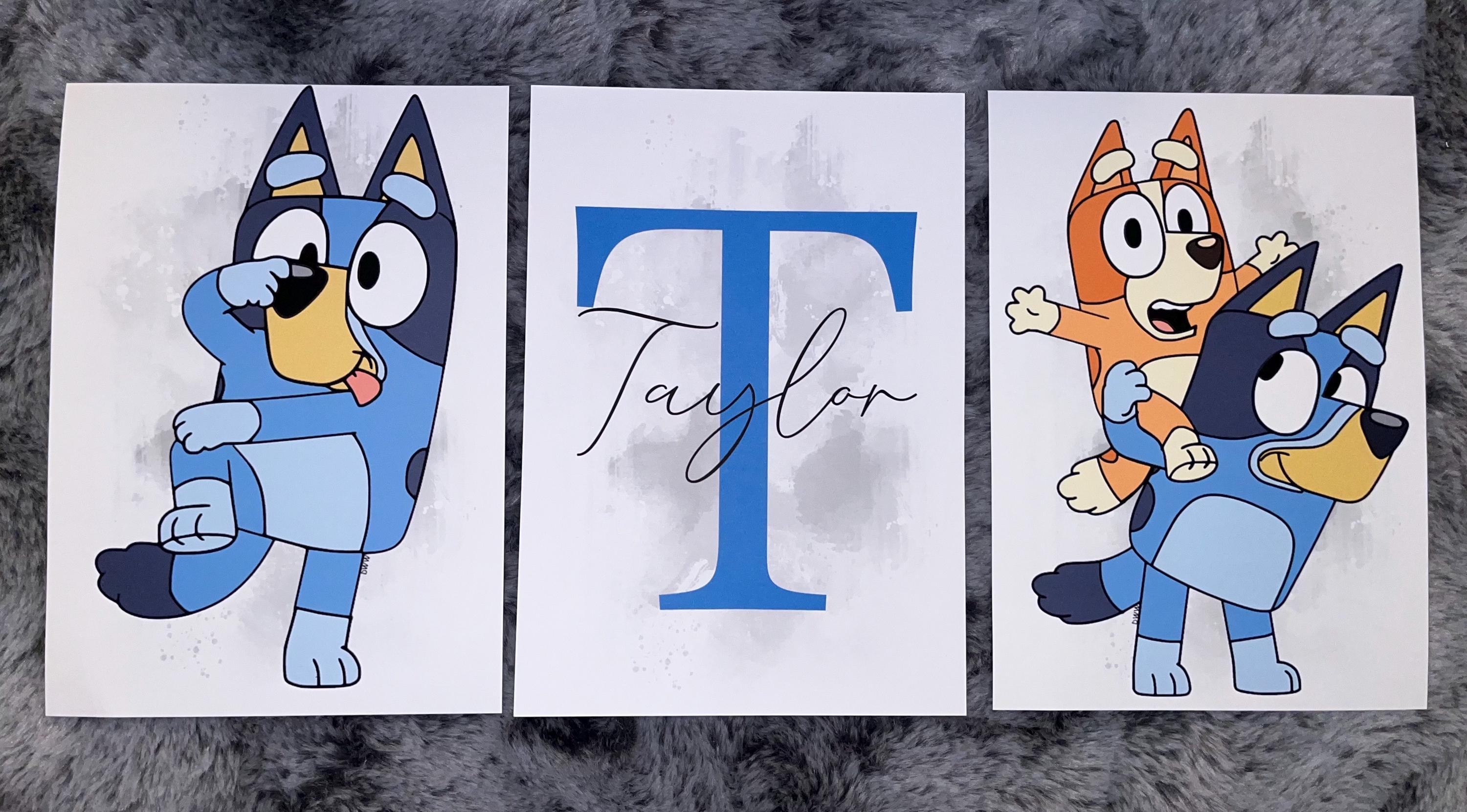 Set of 3 A4 A3 Bluey Bedroom Prints - Etsy
