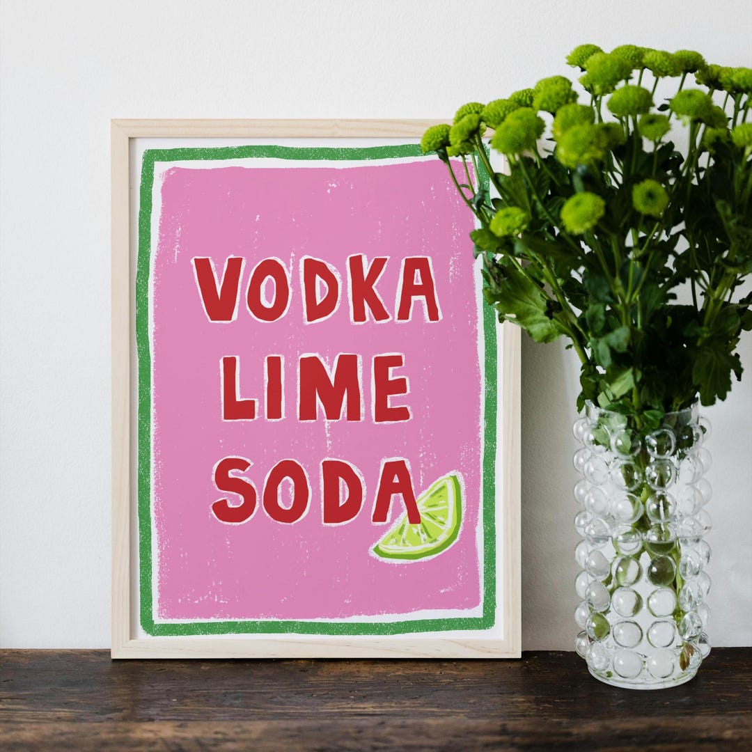 Vodka Lime Soda / VLS | Aesthetic Wall Poster | Kitchen Artwork ...