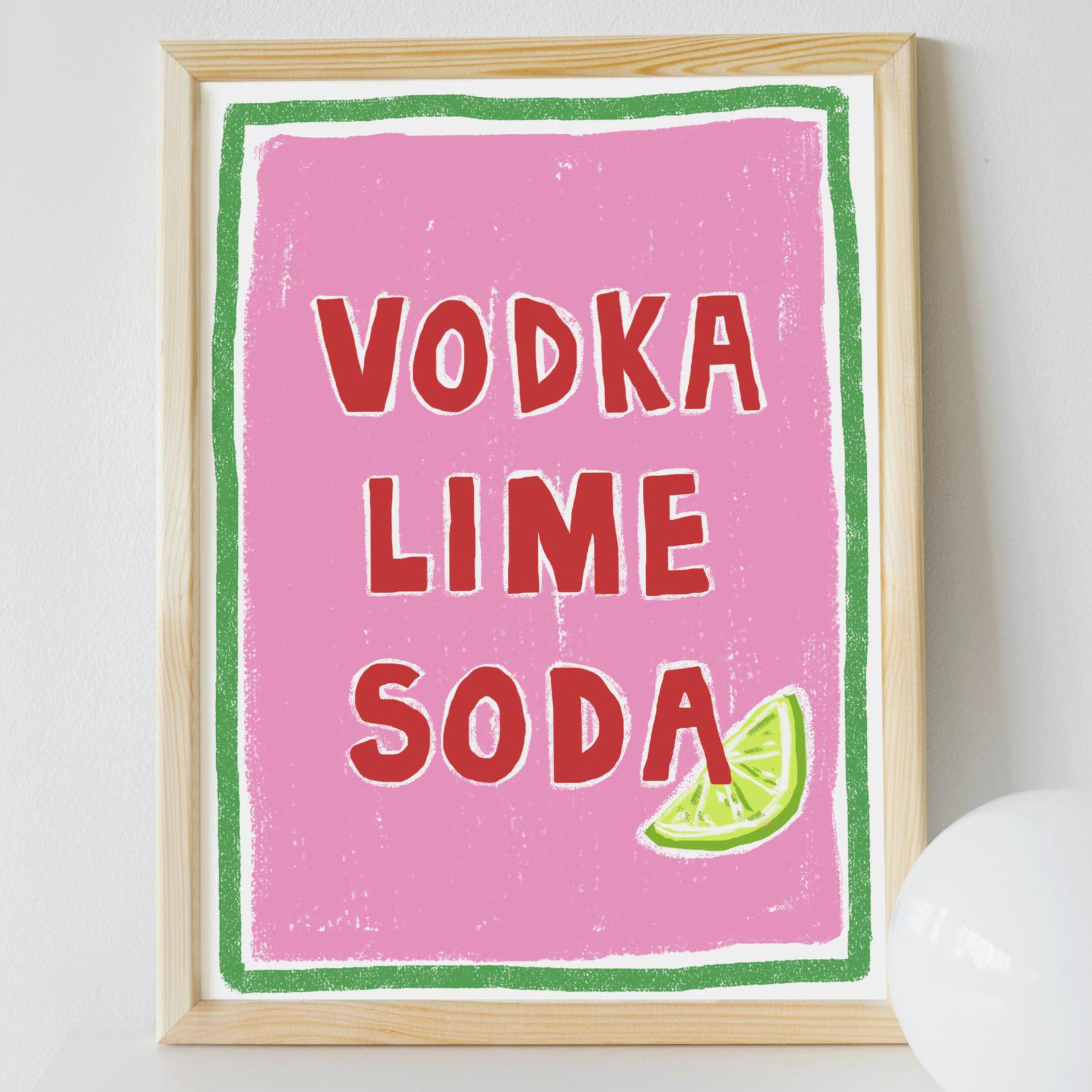 Vodka Lime Soda / VLS | Aesthetic Wall Poster | Kitchen Artwork ...