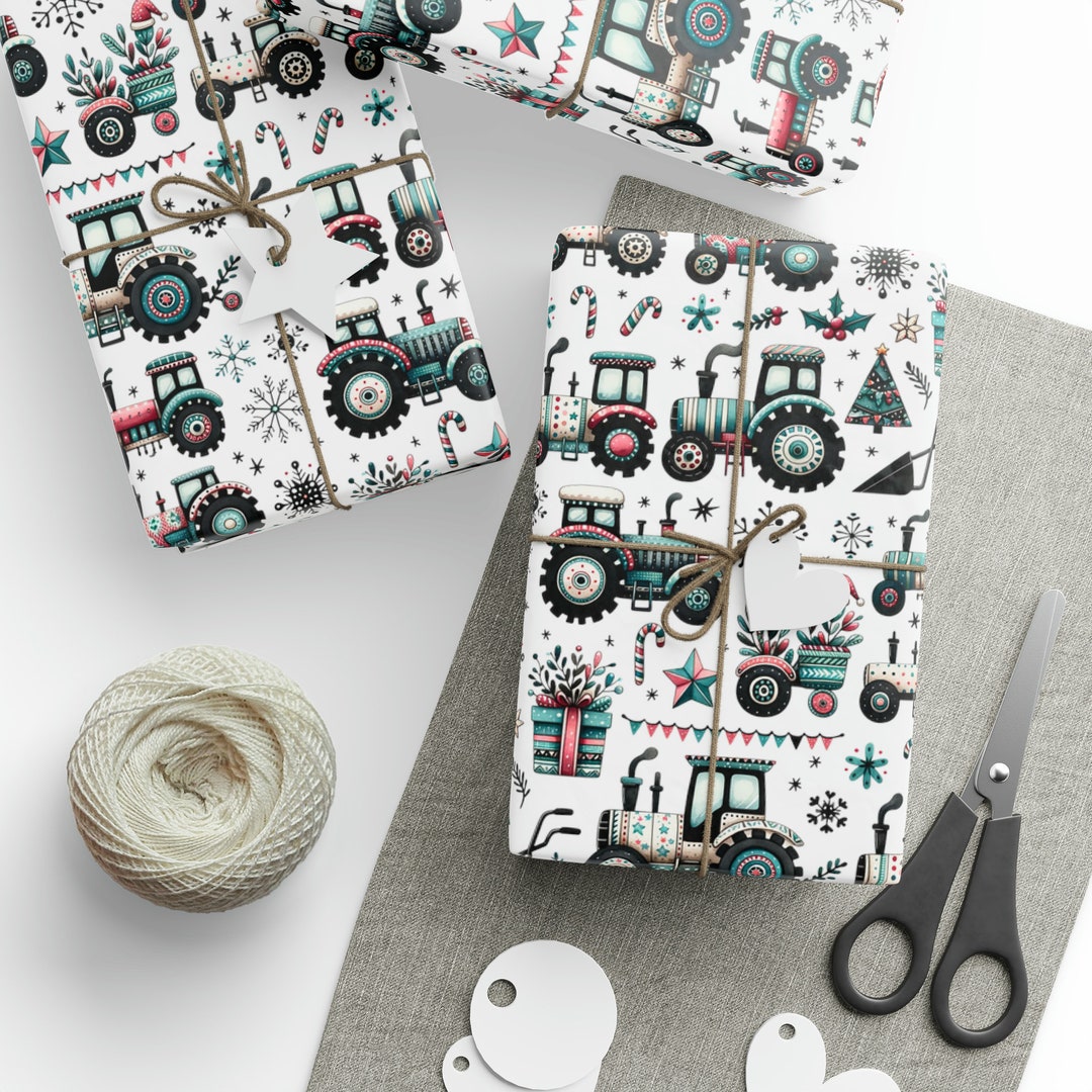 Yuletide Tractor Wrap Farm Festivity Premium Quality 3 - Etsy