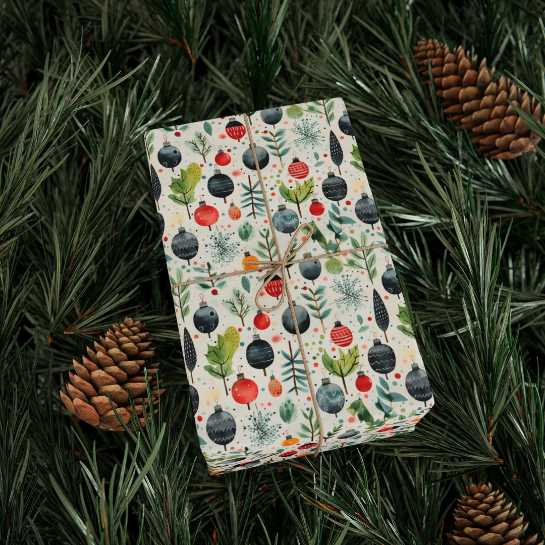 Luxury Bauble-inspired Gift Wrap Opulent Ornament-themed Wrapping Paper ...