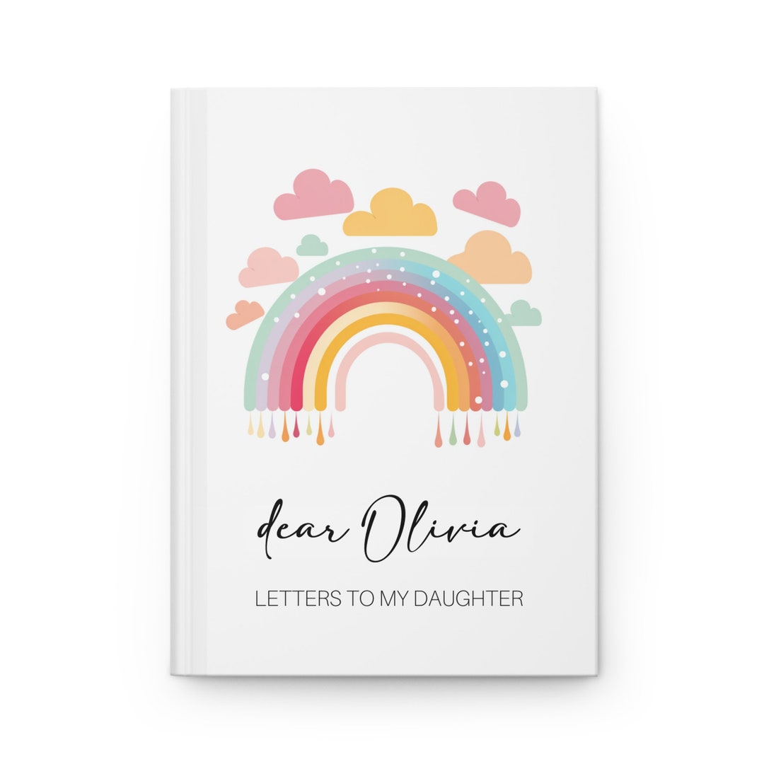 Personalized Rainbow Watercolor Notebook Christening Keepsake, Letters ...