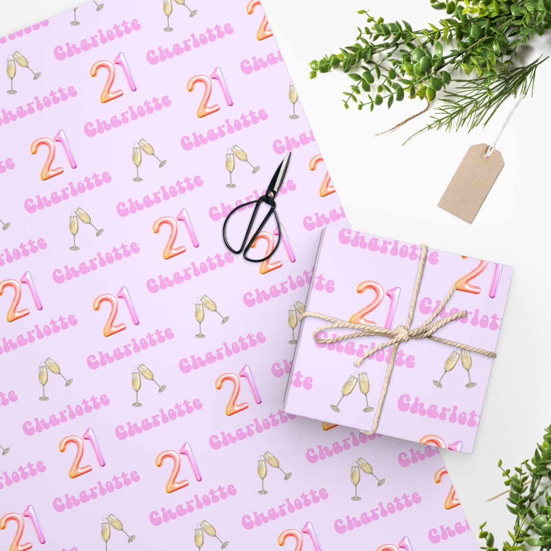Personalized 21st Birthday Wrapping Paper Custom Name - Etsy