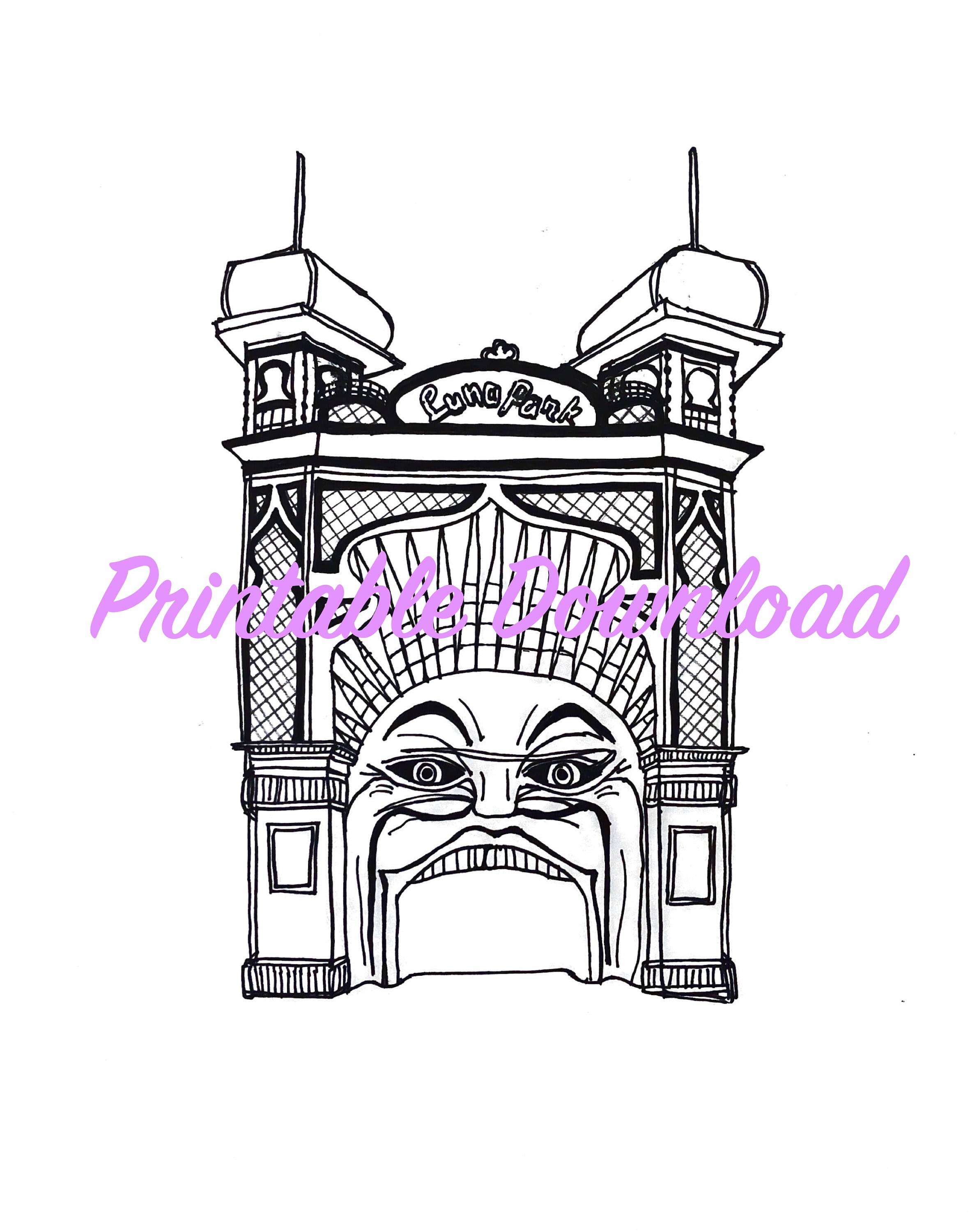 Melbourne Colouring Book Printable, PDF, Instant Download, Australia ...