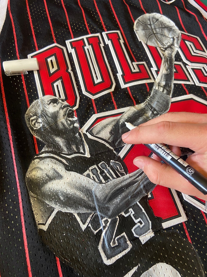 Michael Jordan Hand Painted Original Jersey - Etsy