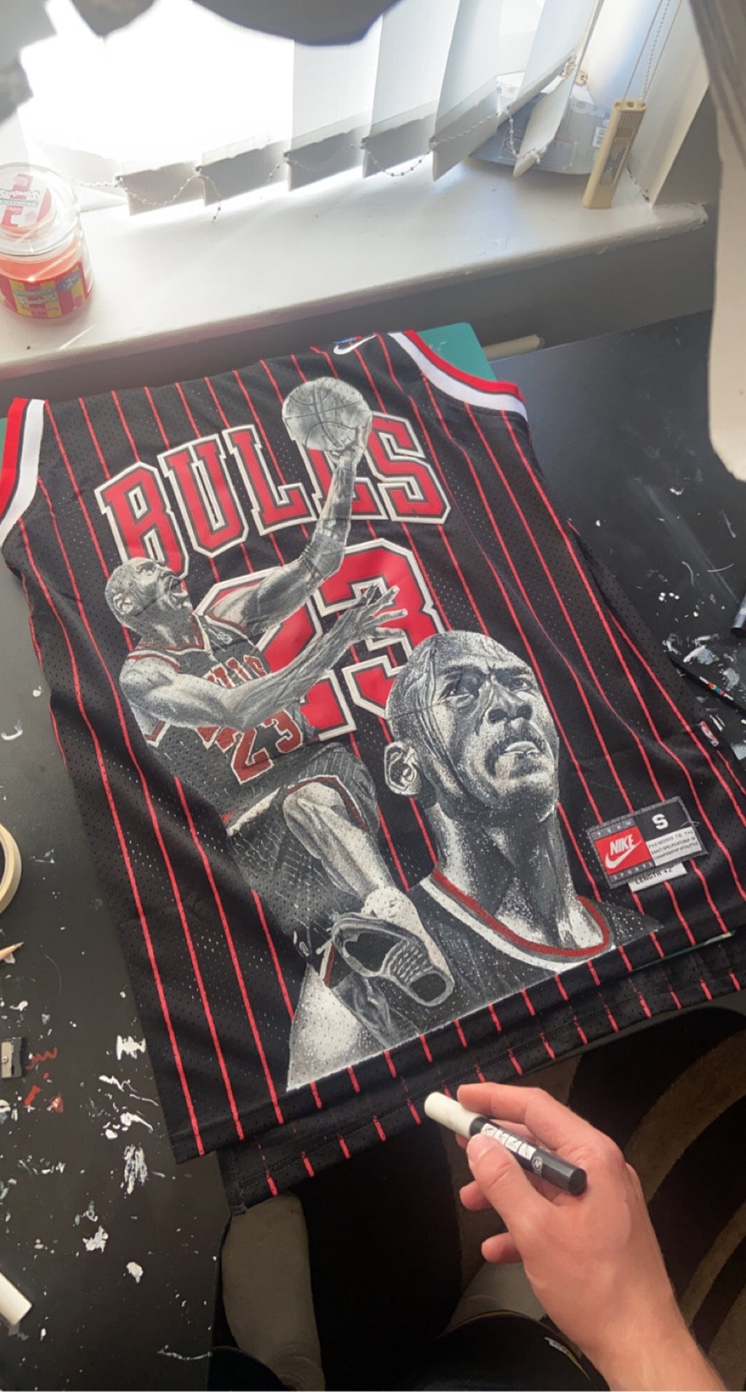 Michael Jordan Hand Painted Original Jersey - Etsy