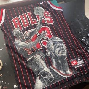 Michael Jordan Hand Painted Original Jersey - Etsy