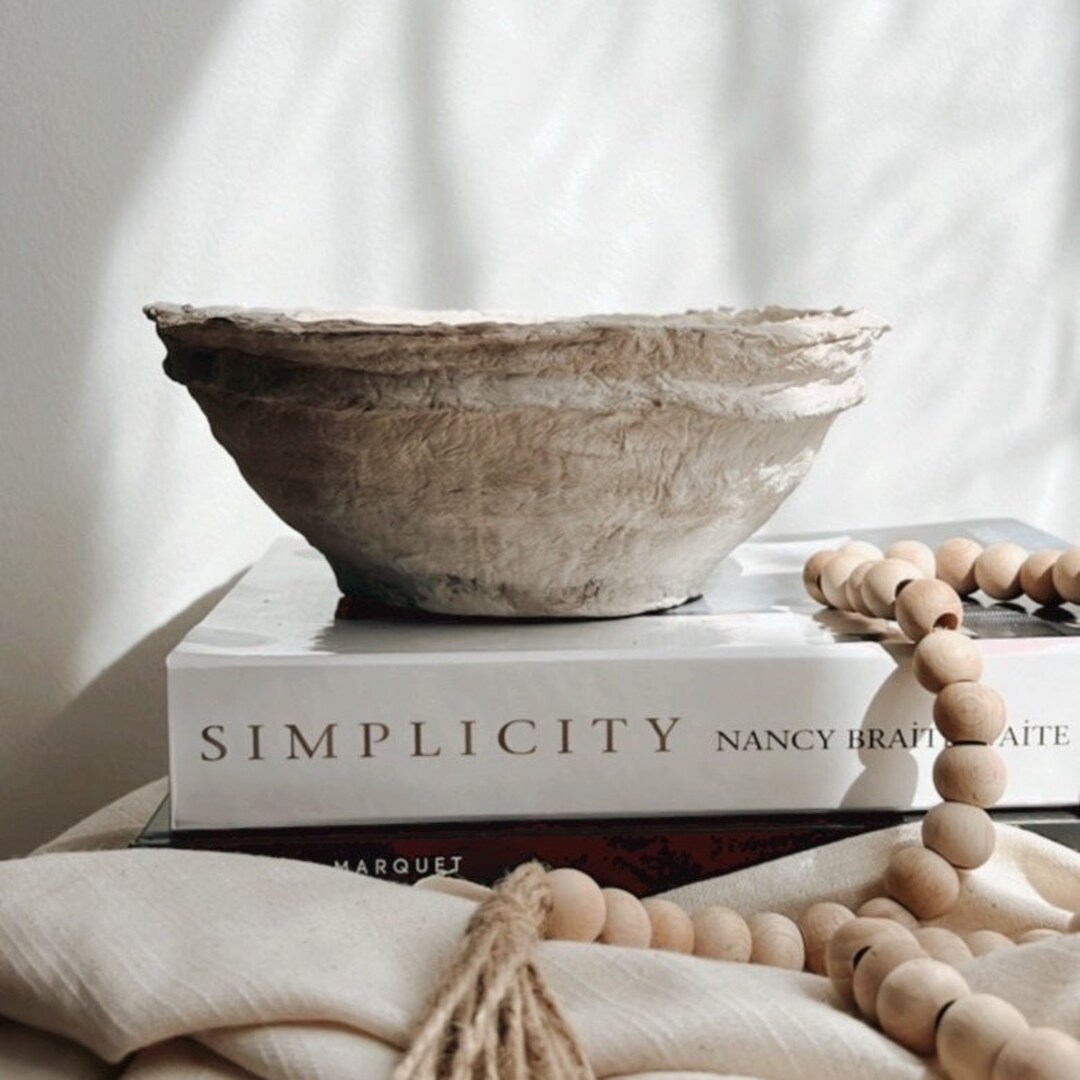 Organic Paper Mache Bowl | Wabi Sabi Decor | Trinket Holder | Handmade ...