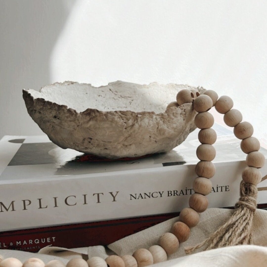 Organic Paper Mache Bowl Wabi Sabi Decor Trinket Holder Handmade Bowl ...
