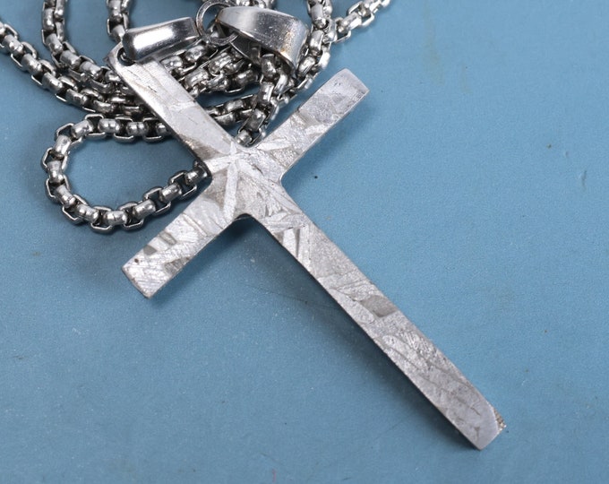 Iron Meteorite Cross Necklace, Cross Necklace Pendant, Christian ...