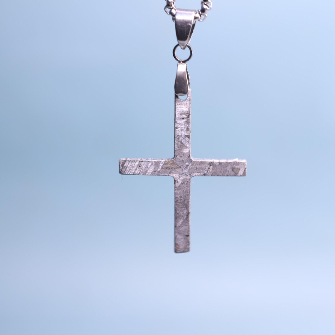 Iron Meteorite Cross Necklace, Cross Necklace Pendant, Christian ...