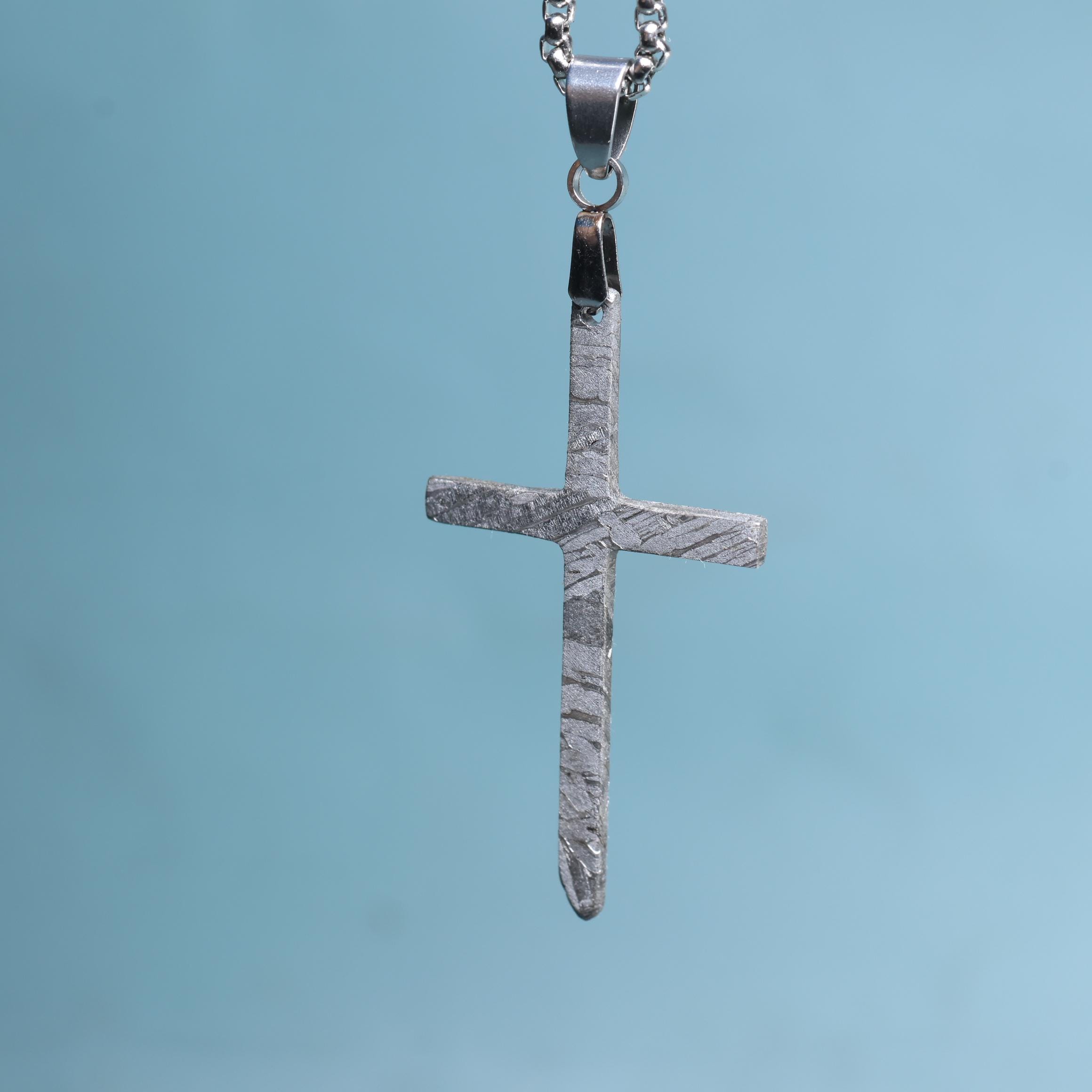 Iron Meteorite Cross Necklace, Cross Necklace Pendant, Christian ...