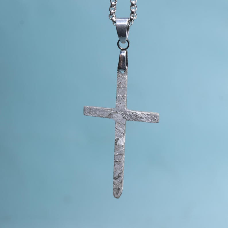 Iron Meteorite Cross Necklace, Cross Necklace Pendant, Christian ...