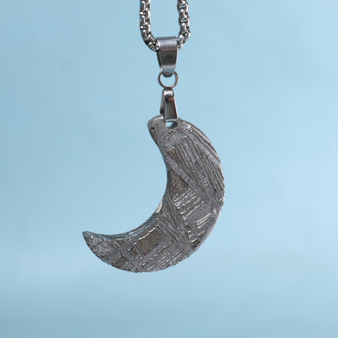 Moon Lucky Stone Carving Meteorite, Meteorite Pendant, Necklace, Gift ...
