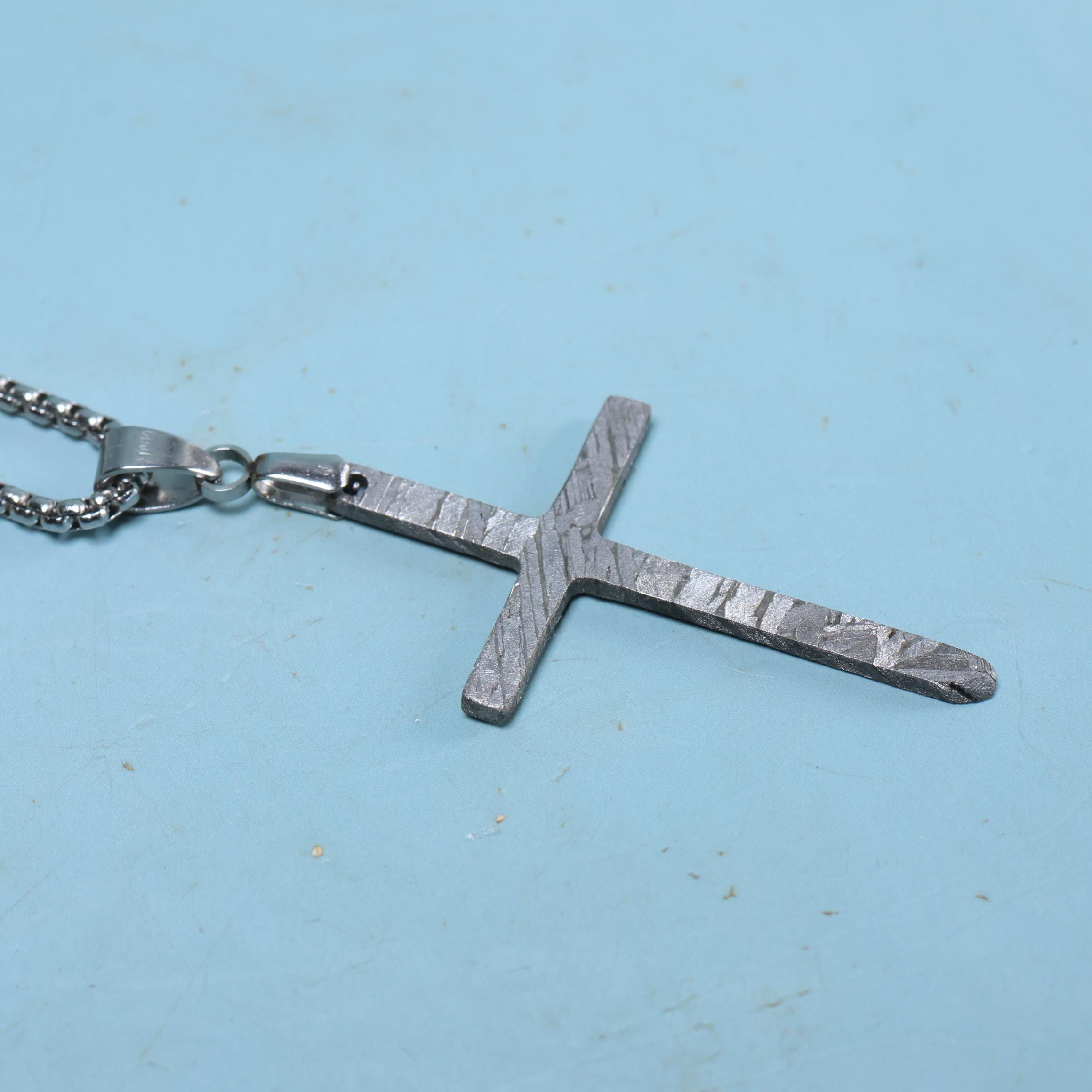 Iron Meteorite Cross Necklace, Cross Necklace Pendant, Christian ...