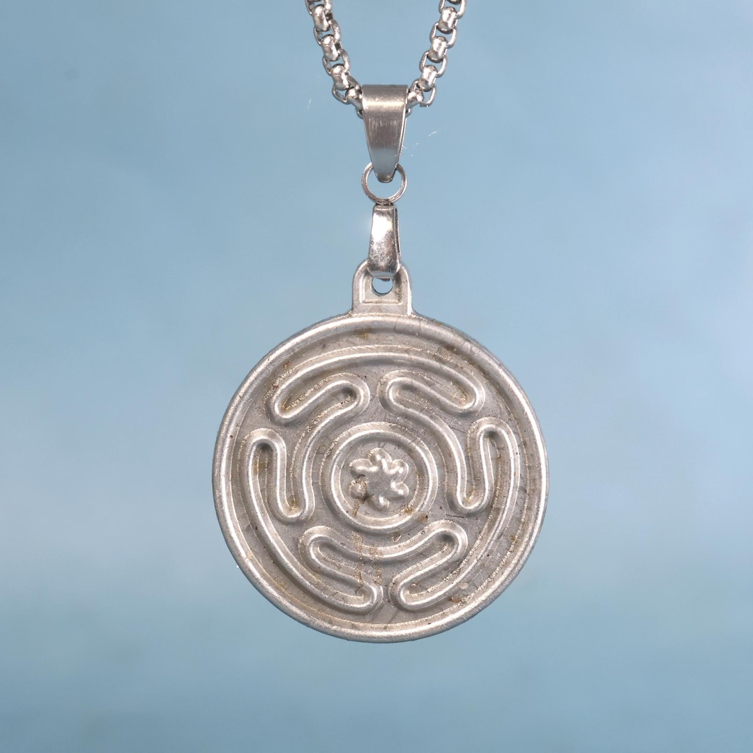 Pattern Wheel of Fate Carving Meteorite, Meteorite Pendant, Necklace ...