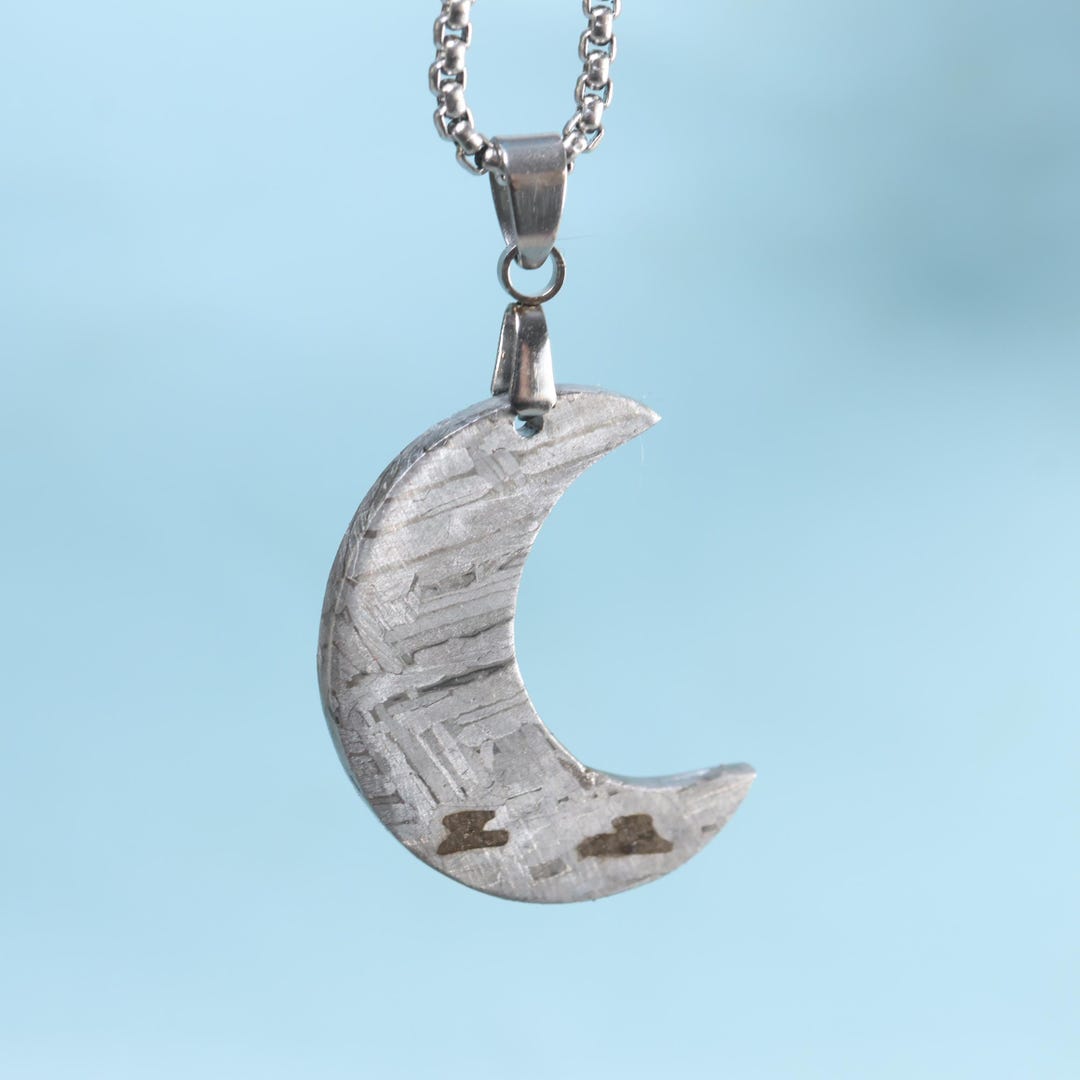 Moon Lucky Stone Carving Meteorite, Meteorite Pendant, Necklace, Gift ...