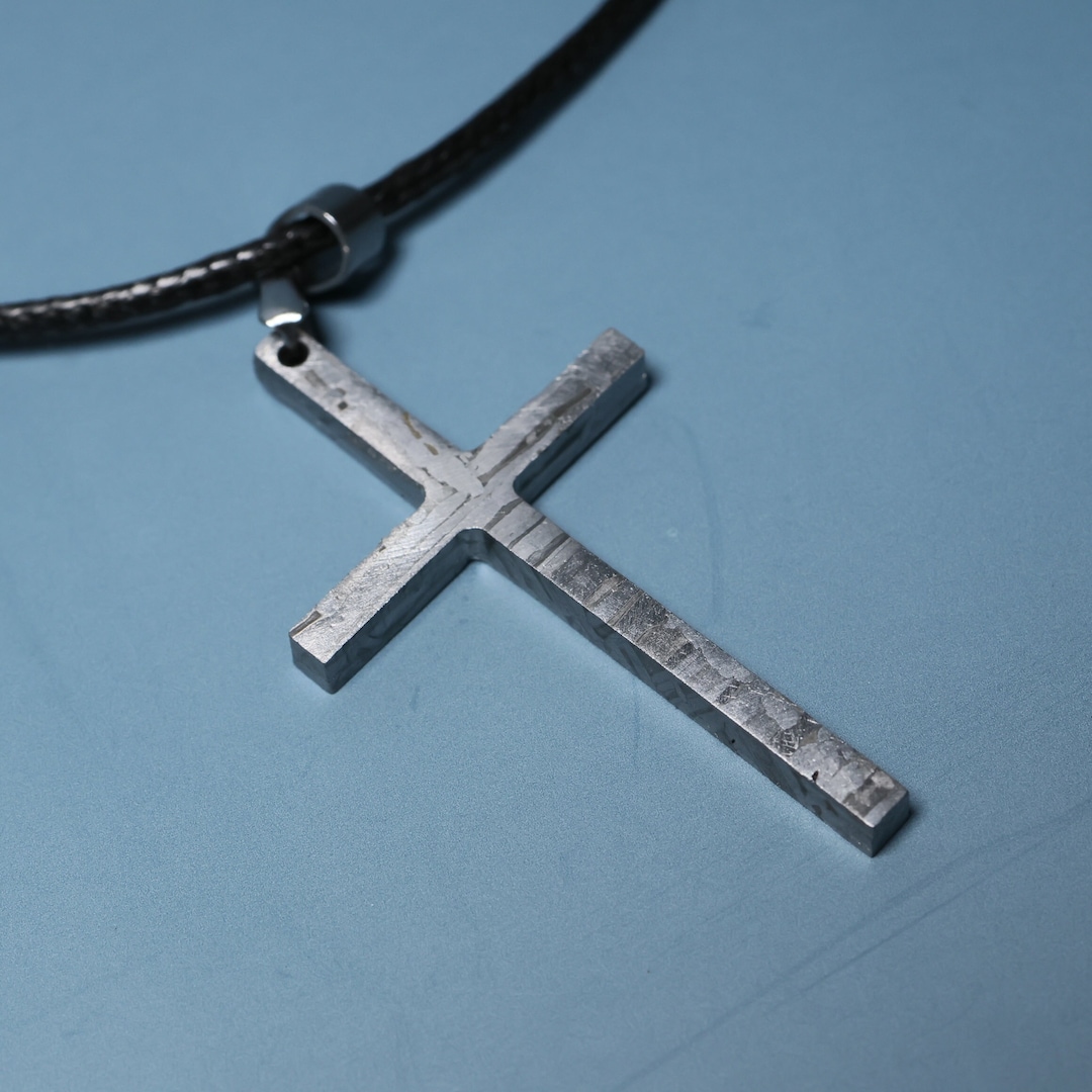 Meteorite Iron Cross Necklace Cross Necklace Pendant Christian - Etsy