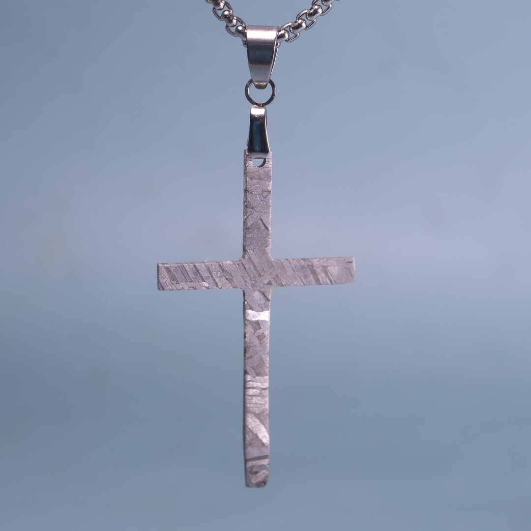 Iron Meteorite Cross Necklace, Cross Necklace Pendant, Christian ...