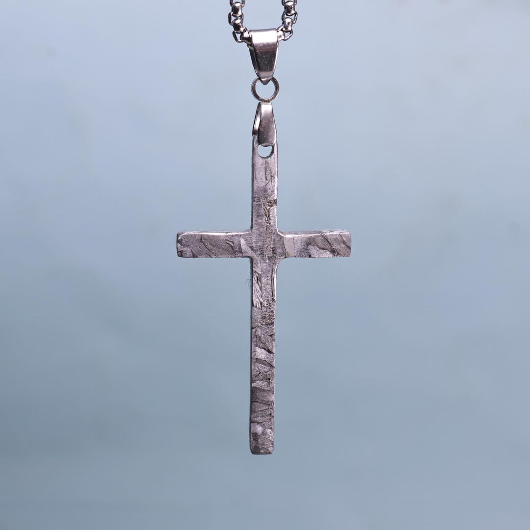 Meteorite Meteorite Cross Necklace, Pendant, Christian Jewelry Gift ...