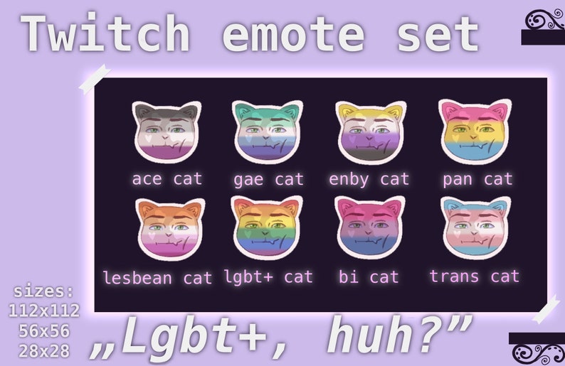 Twitch Emote Set lgbt Huh - Etsy UK
