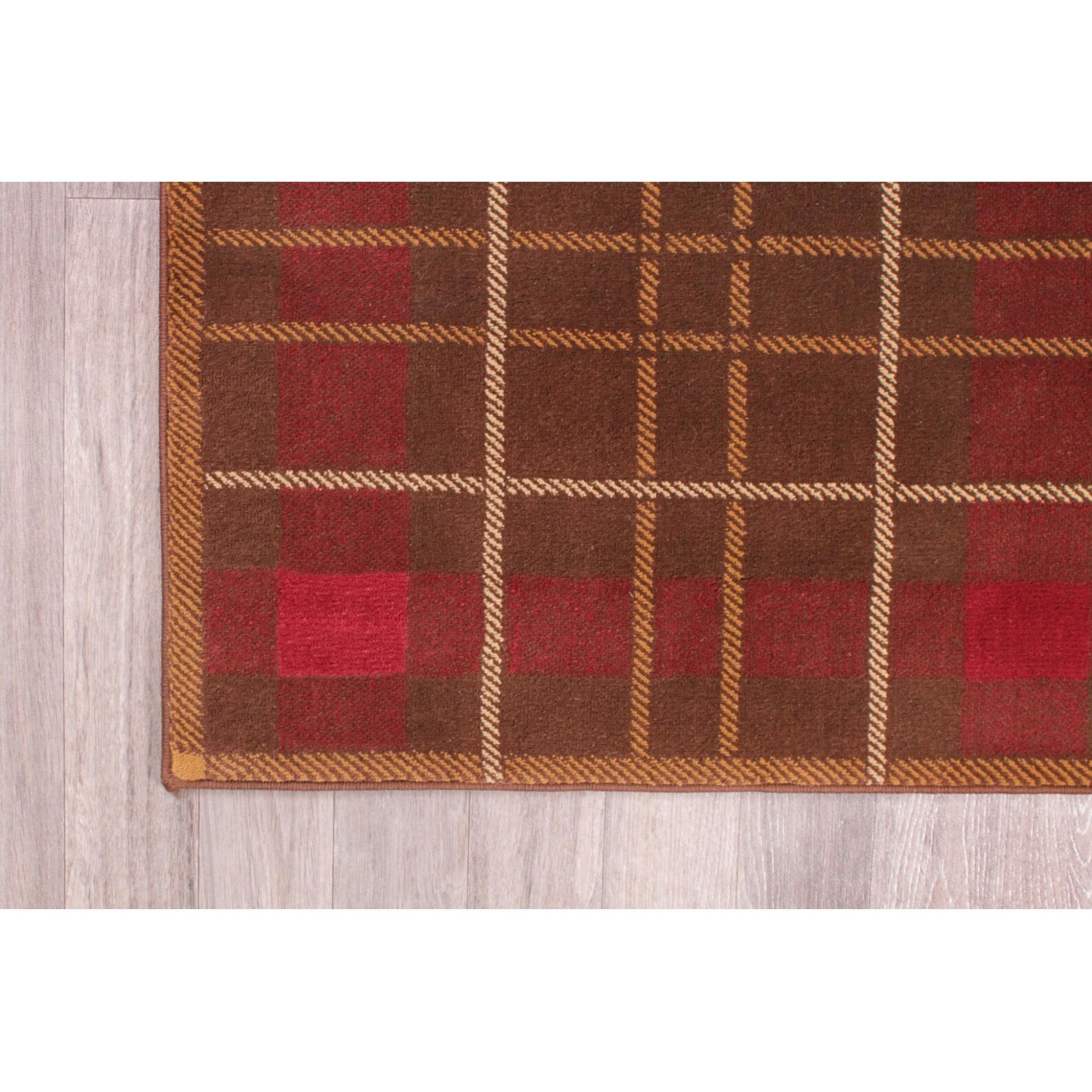 Tartan Highland Rug Heather of Isle Brown Living Room Hallway Bedroom ...