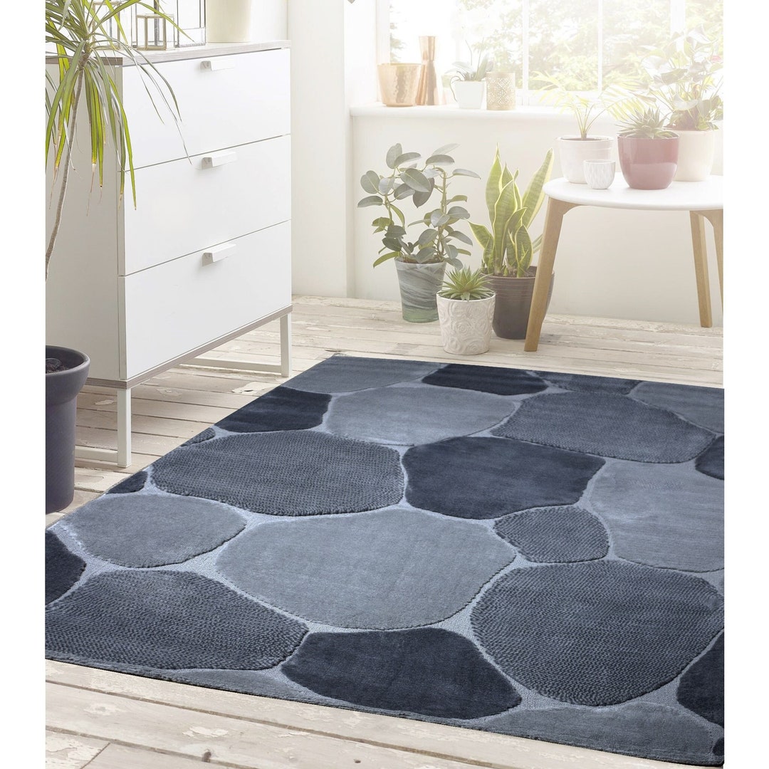 Pebble Stone Design Grey 3D Rug Medium 120 X 170 Cm 4'x5'6'' for Living ...