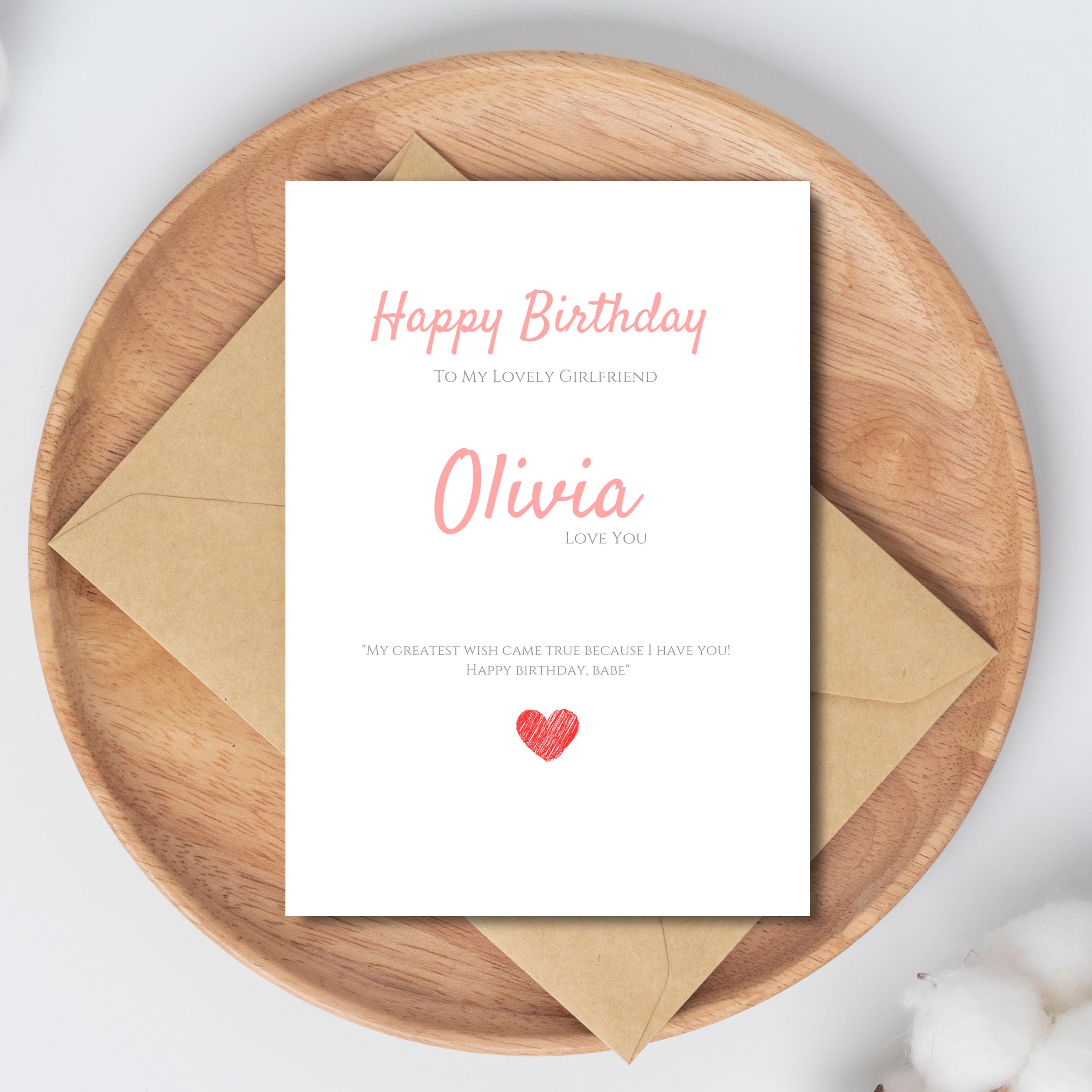 Editable Girlfriend Birthday Card Template Romantic Birthday Card ...