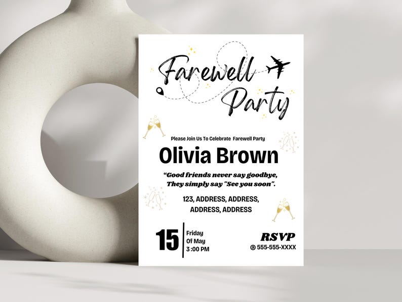 Farewell Party Invitation Card Templates | Going Away Party Invite ...