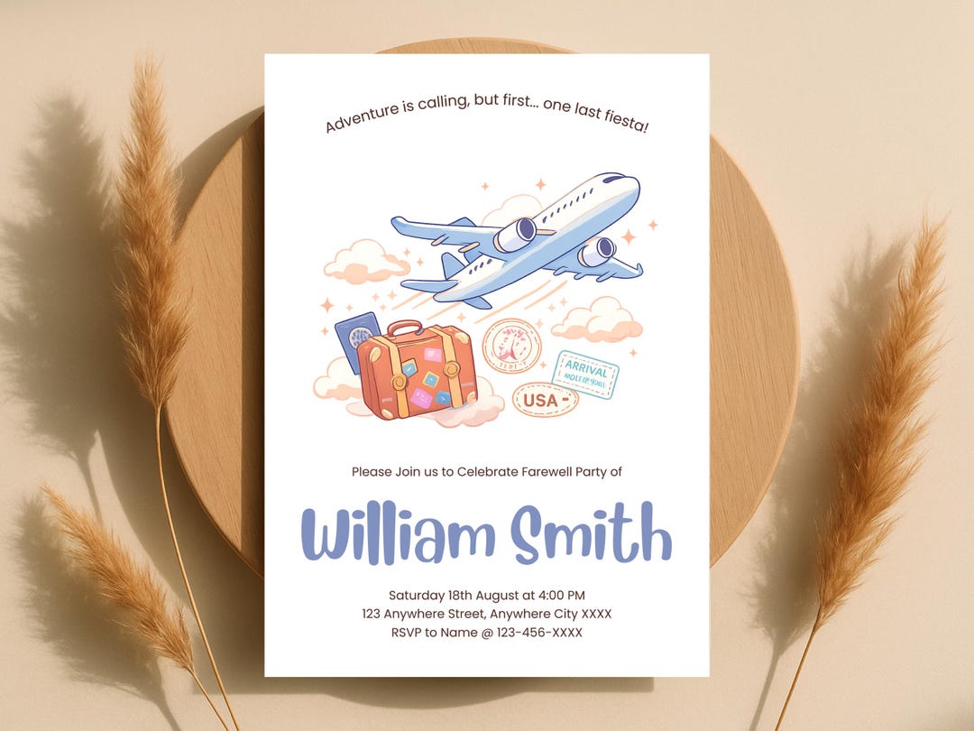 Travel Farewell Invitation Template | Going Away Party Invite | Moving ...