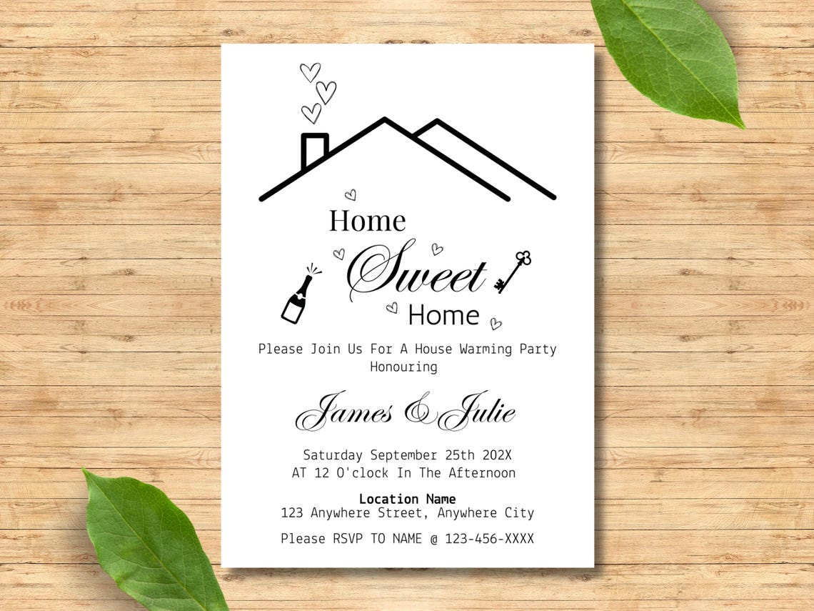 Editable Housewarming Party Invitation Card Templates | New Home ...