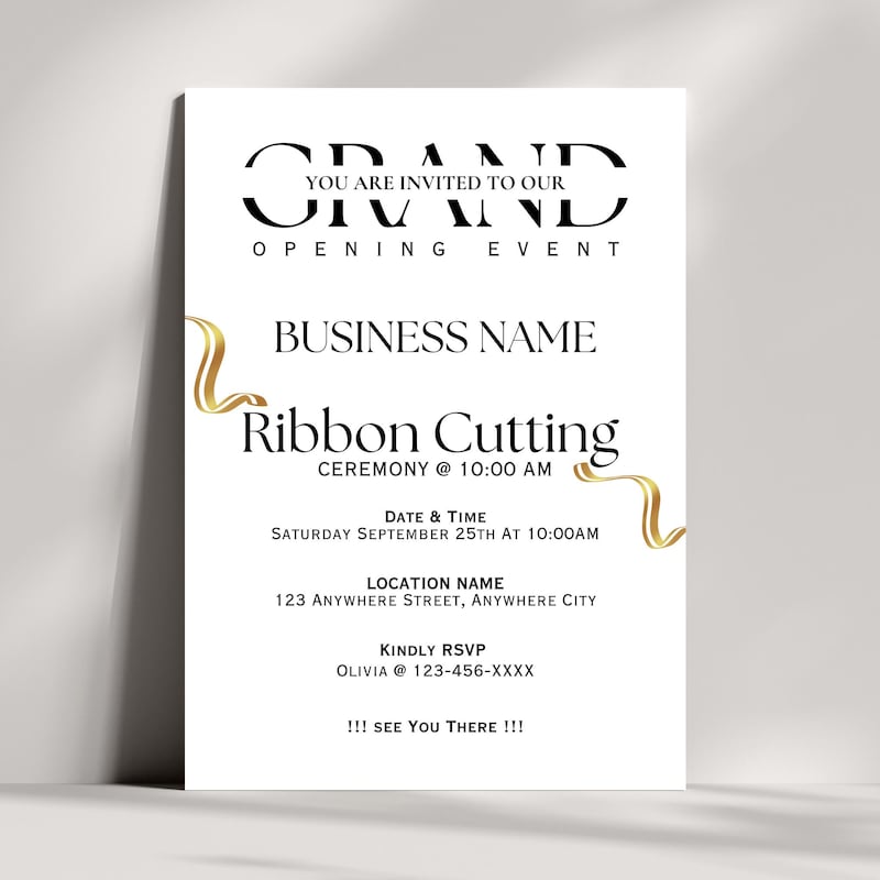 Ribbon Cutting Invitation - Etsy