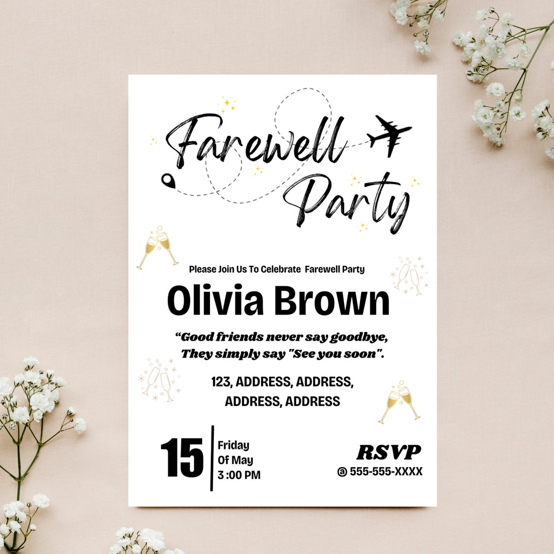 Farewell Party Invitation Templates Going Away Party Invitation Goodbye ...