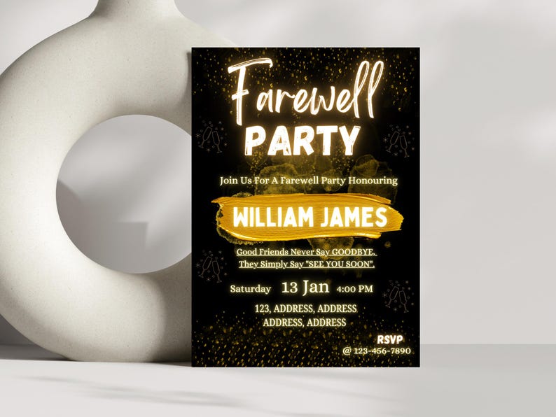 Farewell Party Invitation Card Templates | Going Away Party Invitation ...