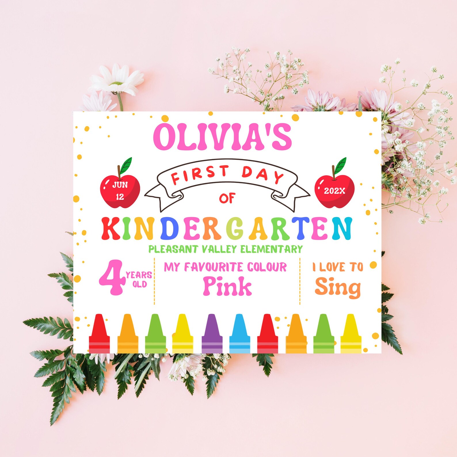 Editable Back to School Sign First Day of School Sign Last Day of ...