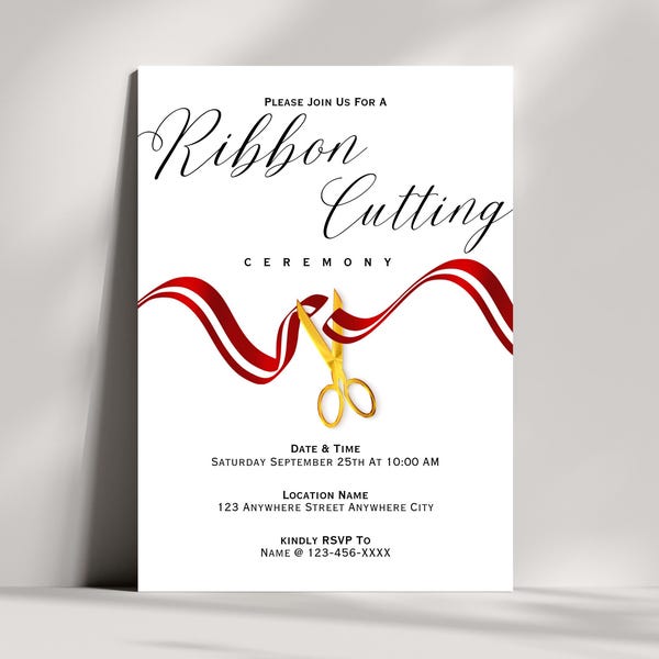 Ribbon Cutting Invitation - Etsy