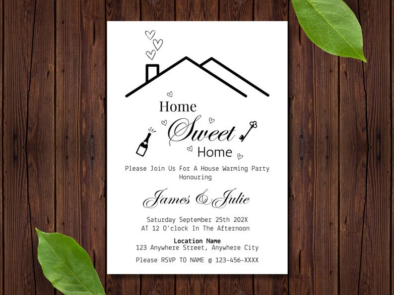 Editable Housewarming Party Invitation Card Templates | New Home ...