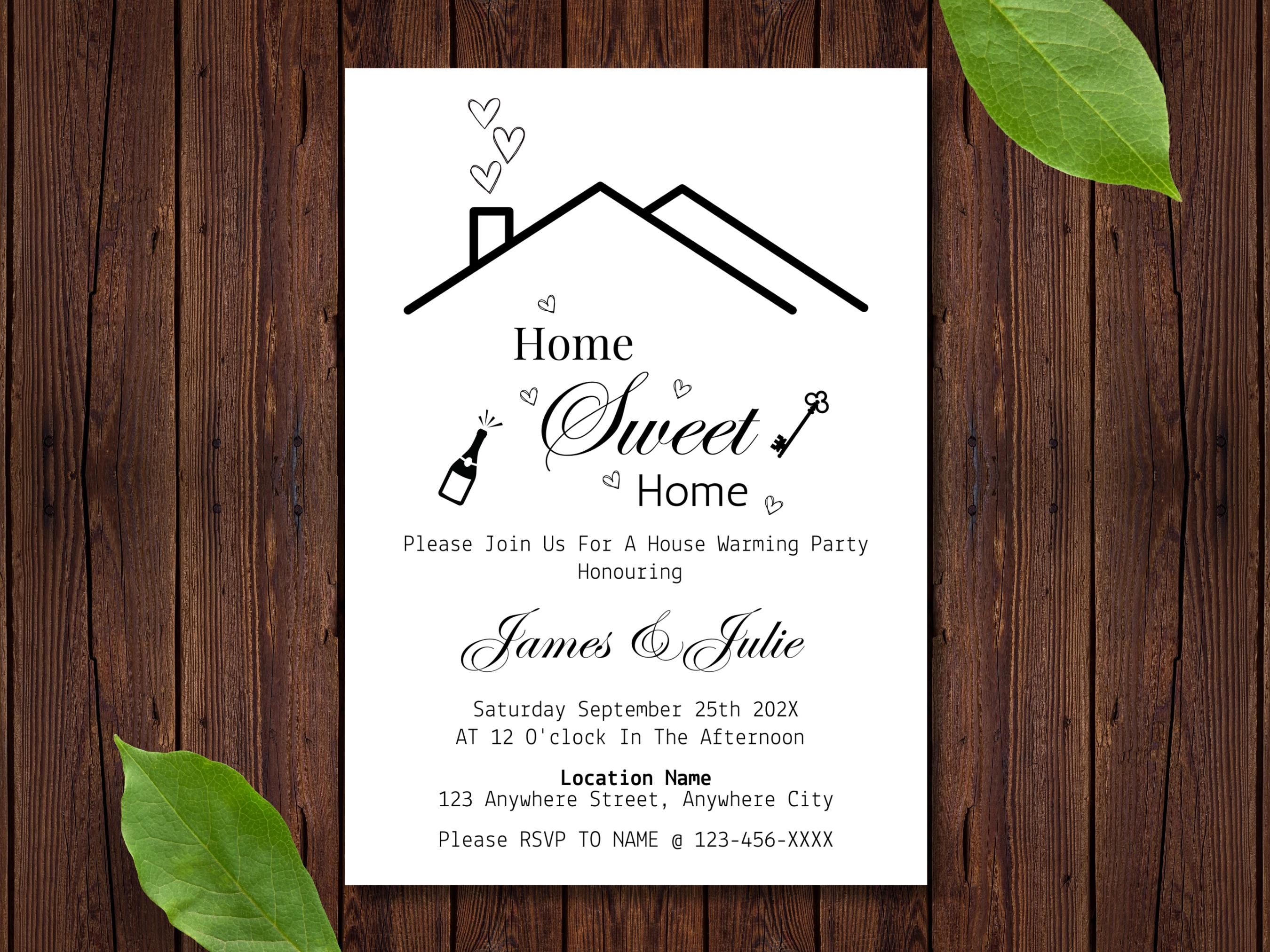 Editable Housewarming Party Invitation Card Templates | New Home ...