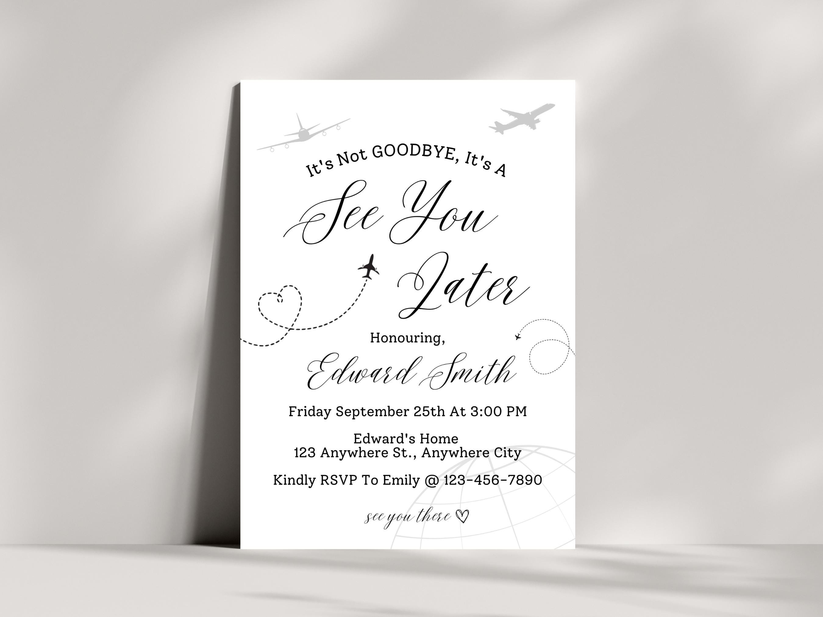 Editable See You Later Farewell Party Invitation Card Template ...