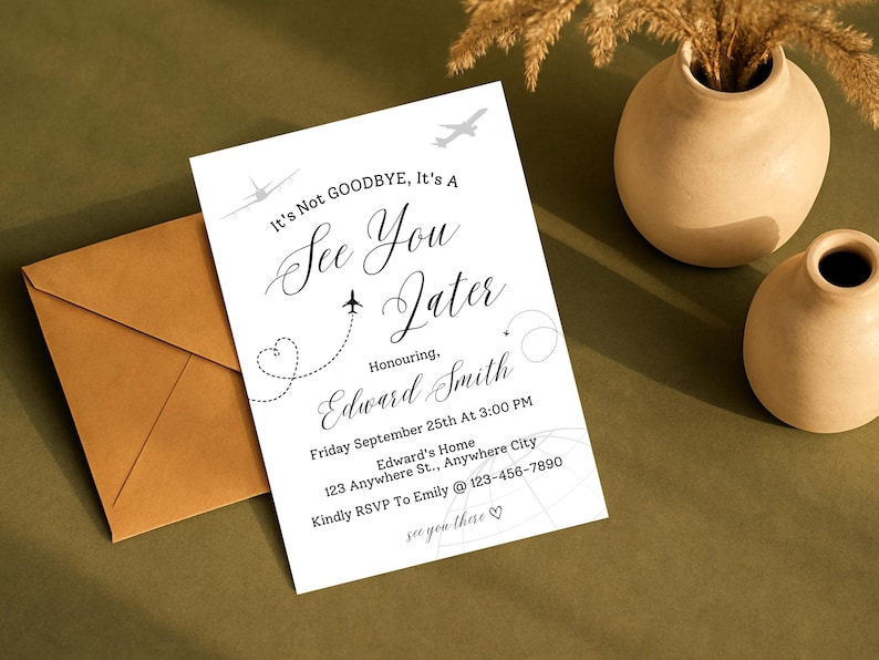 Farewell Invitation, Editable Template, Going Away Moving Party Invite ...